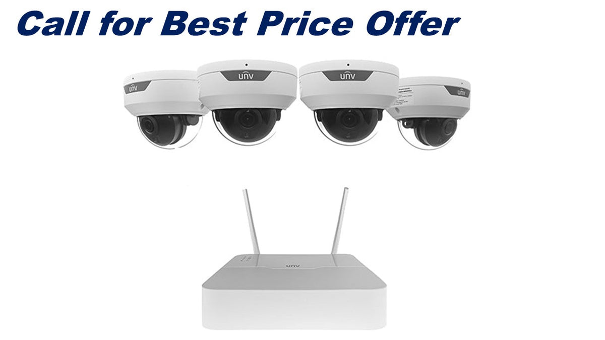 Uniview 4 Channel WIFI Surveillance Kit with (4) 2MP Dome IP Camera ...