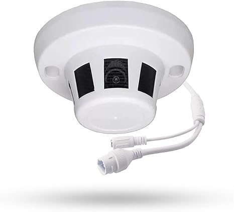 5MP Hidden PoE IP Camera, H.265 Super Low Lux Smoke Detector Style Sec ...