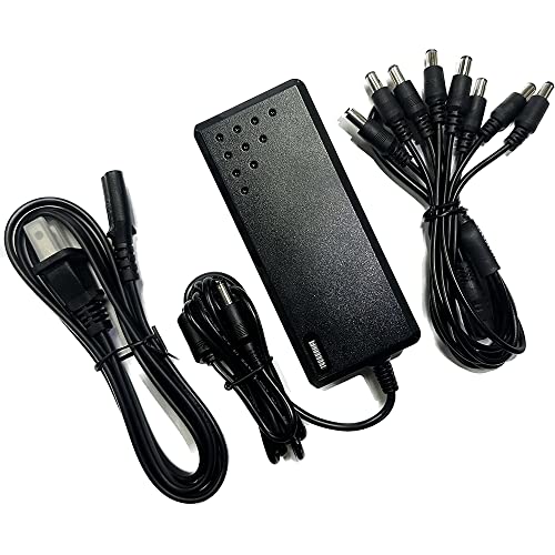 Analog TVI Security Camera Power Adapter with 8-Way Splitter, 12V 5A P ...